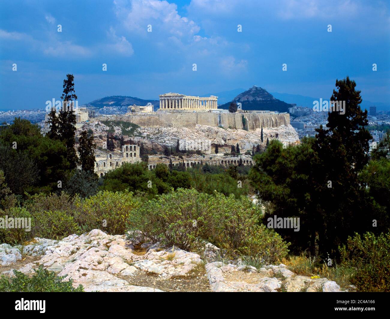 Athens Greece Acropolis From Filopappos Hill Stock Photo - Alamy