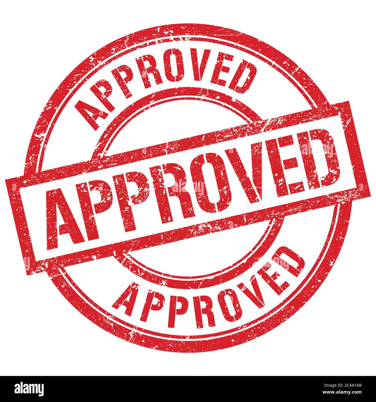 APPROVED red grungy round stamp Stock Photo - Alamy