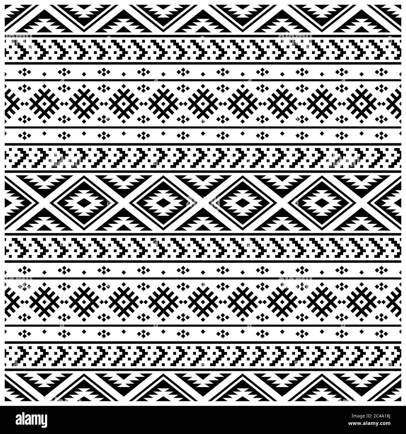 Seamless ethnic pattern. Traditional tribal pattern in black and white ...