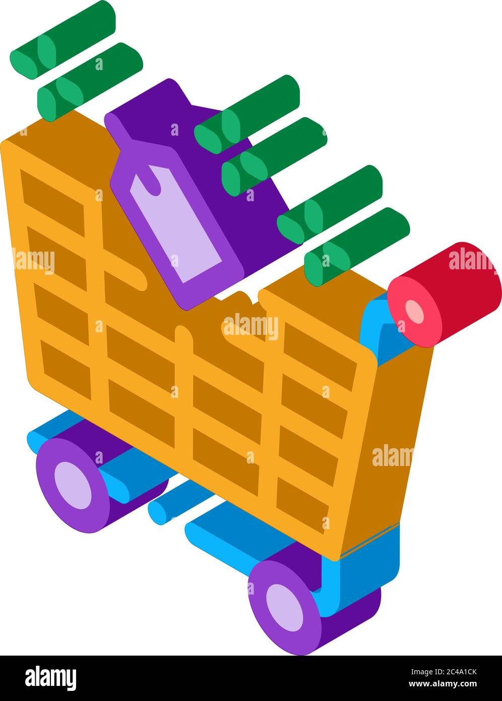 shop cart label isometric icon vector illustration Stock Vector Image ...