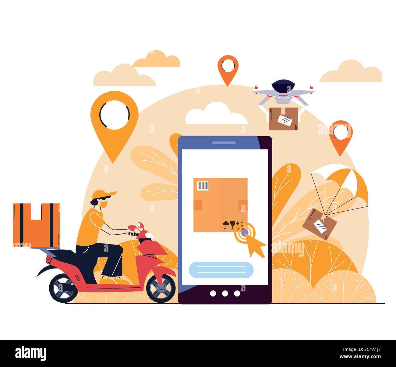 international courier with location delivery vector illustration desing ...