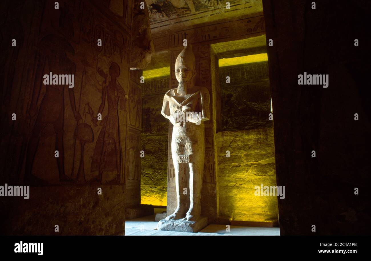 The Great Temple of Ra-Harakhte Abu Simbel Egypt Large Hall with one of ...