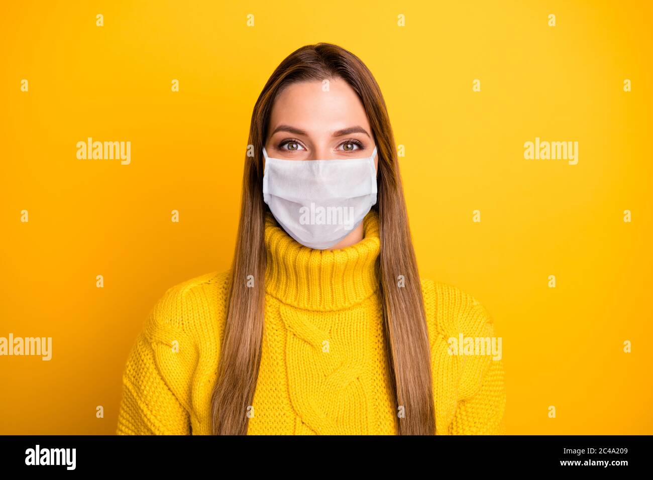Close-up portrait of her she nice attractive healthy girl wearing ...