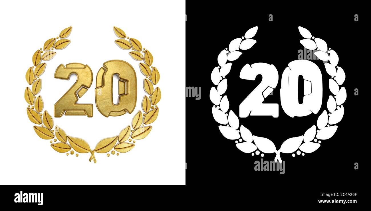 3d number 20 twenty hi-res stock photography and images - Alamy