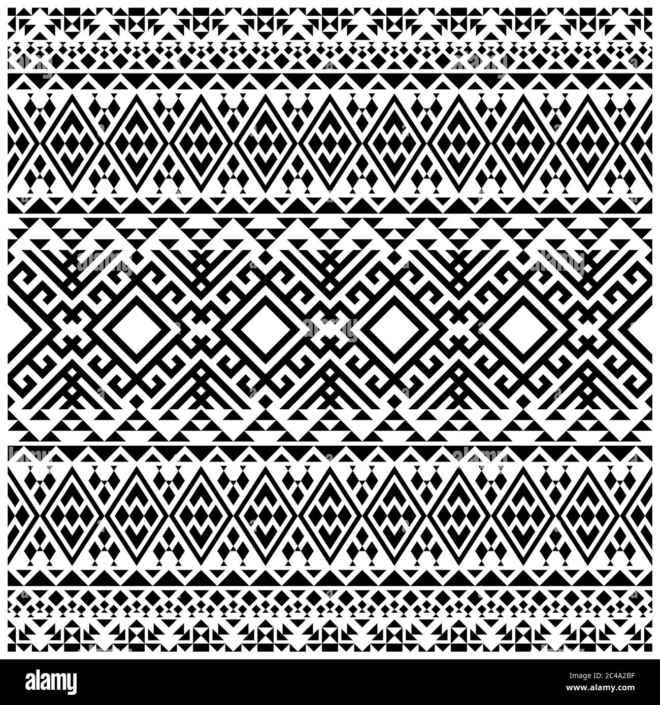 Seamless ethnic pattern. Traditional tribal pattern in black and white ...