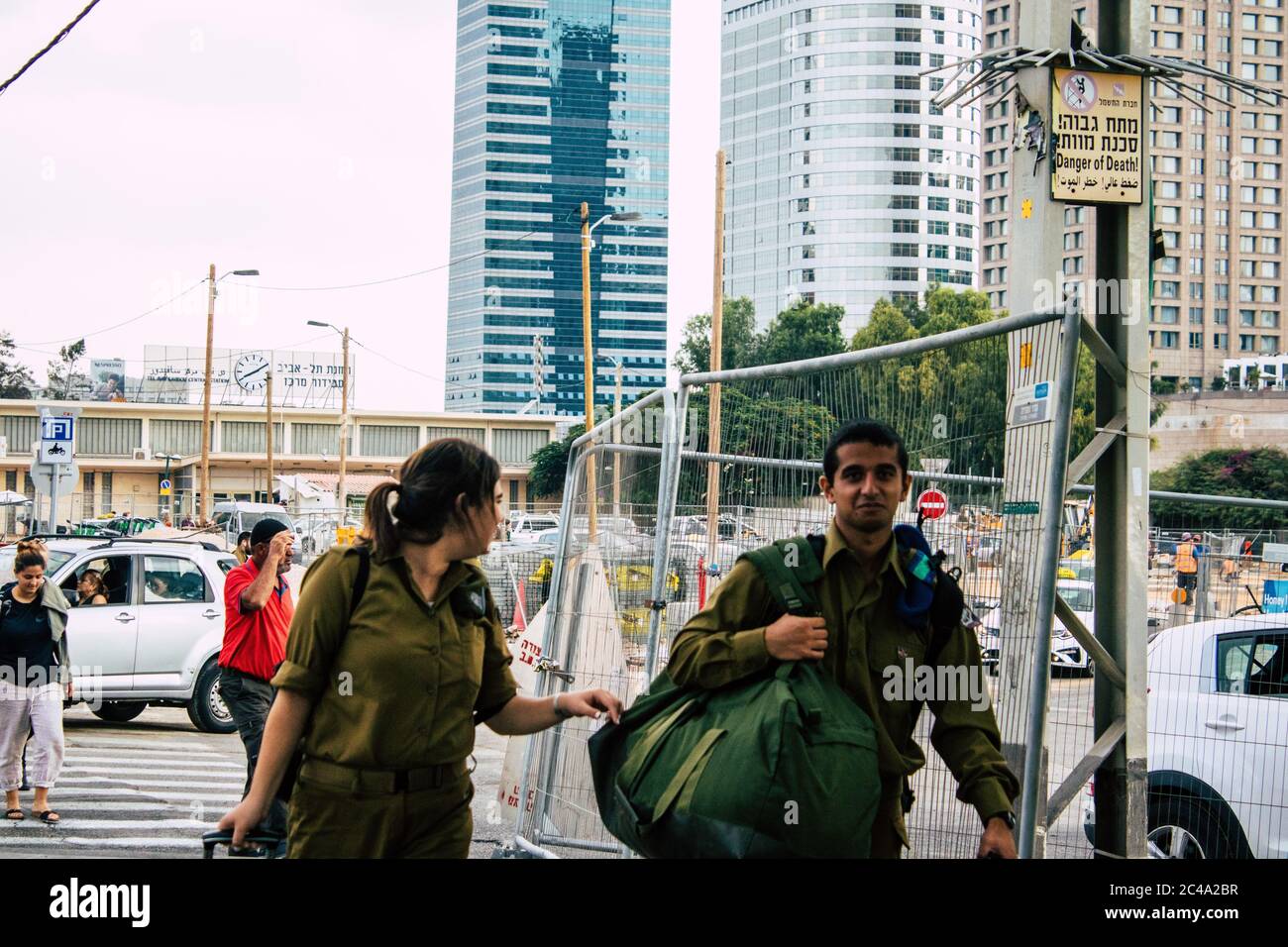 Tel Aviv Israel September 20, 2019 View of unknowns Israeli people ...