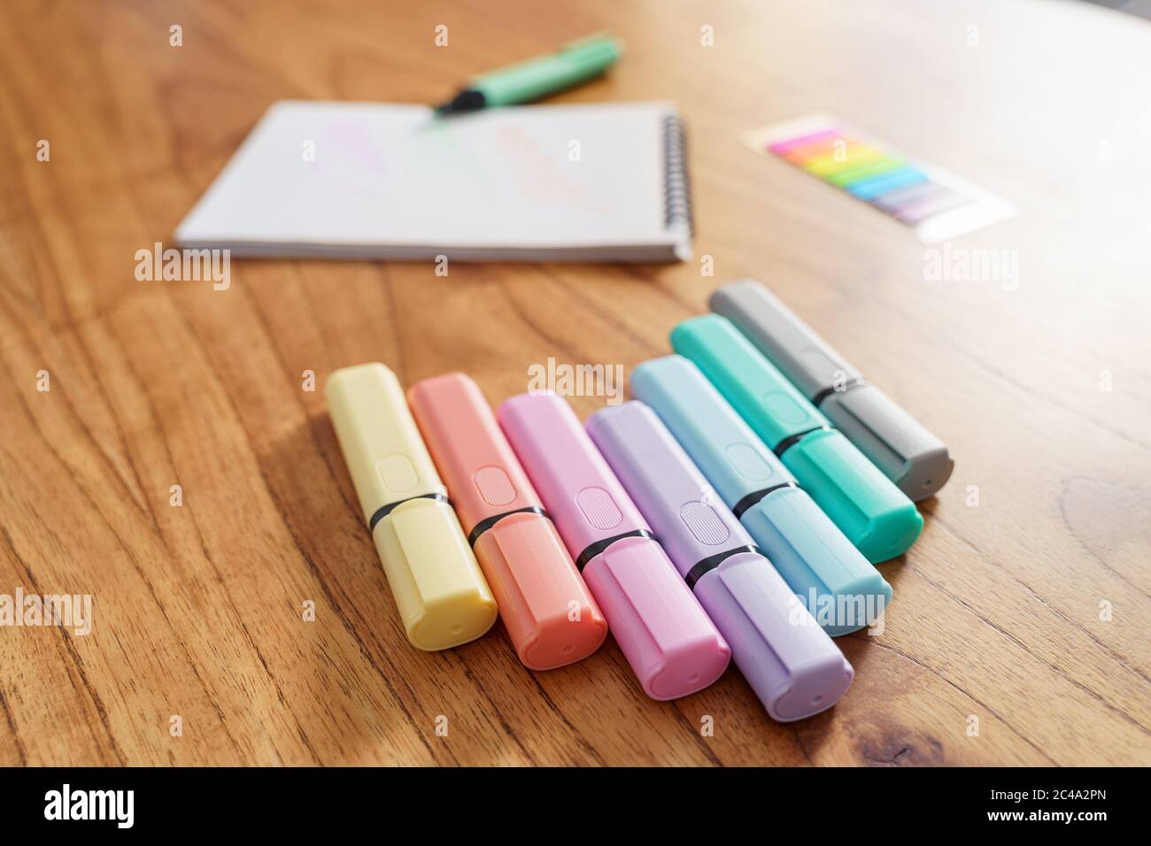 Drawing on a white sheet with a color highlighter Stock Photo - Alamy