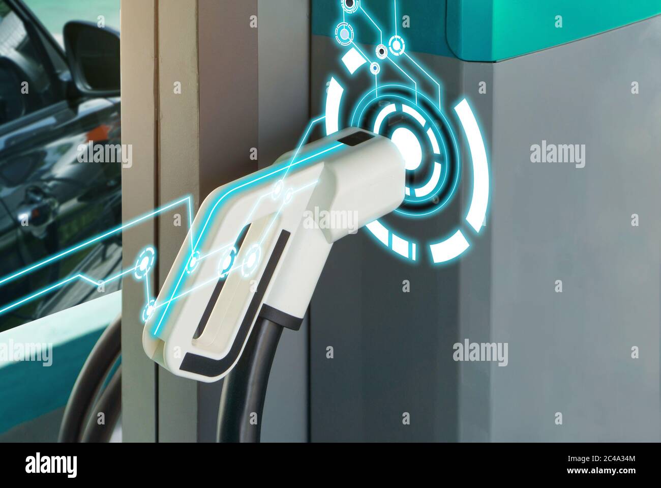 EV fuel Plug Charger technology for electric vehicle hybrid car Stock ...