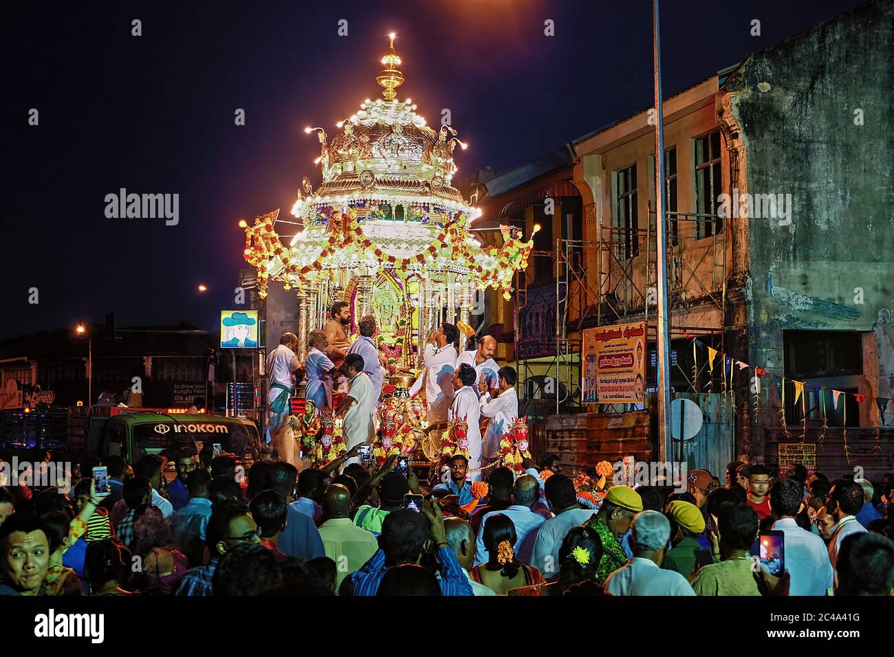 Penang, Malaysia - 8th February 2017. Hundred of devotees gather to ...