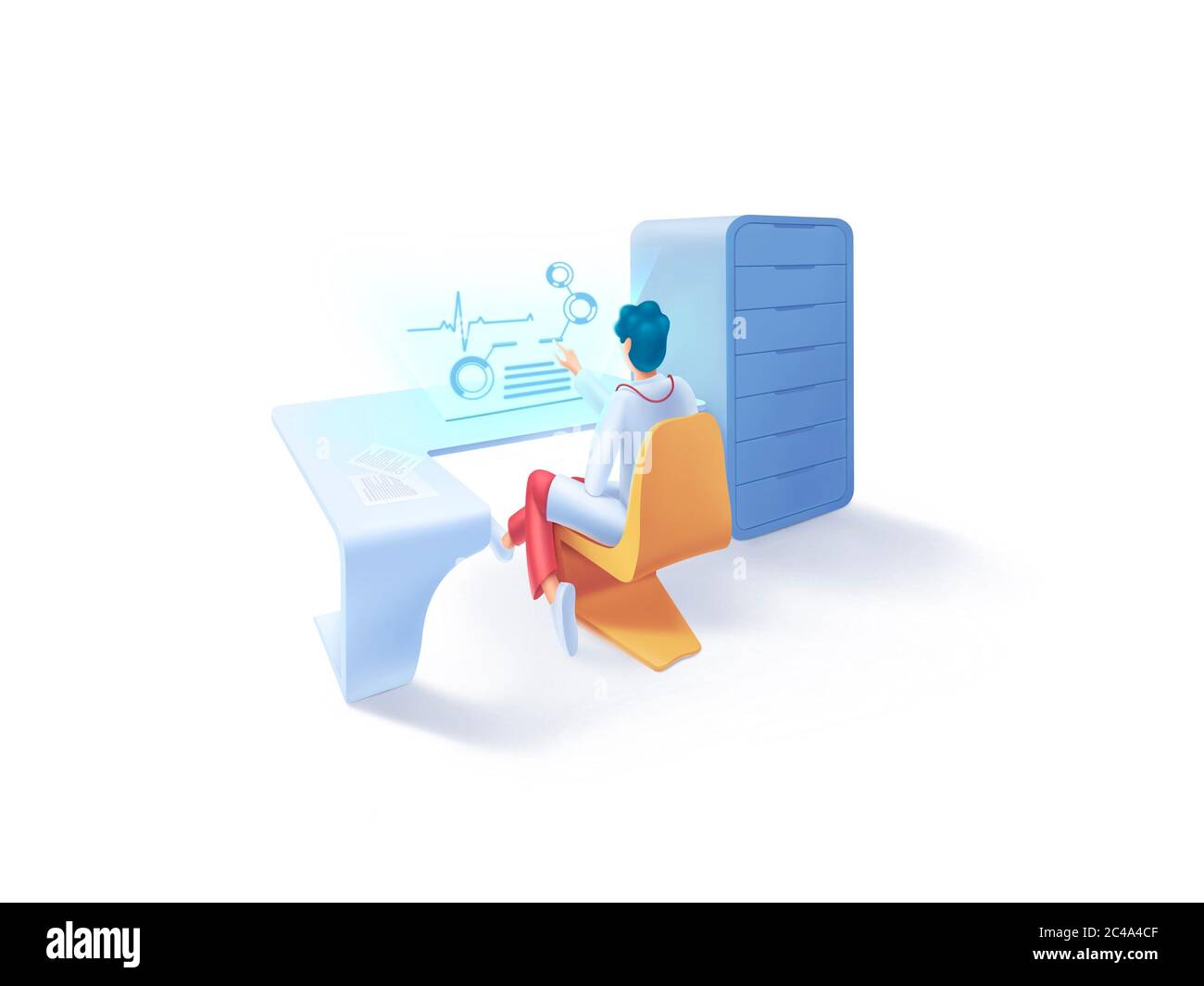 Healthcare series: Cardiologist specialist at work. Heart's diagnostic ...