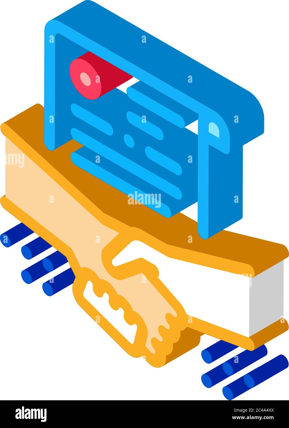 agreement contract handshake isometric icon vector illustration Stock ...
