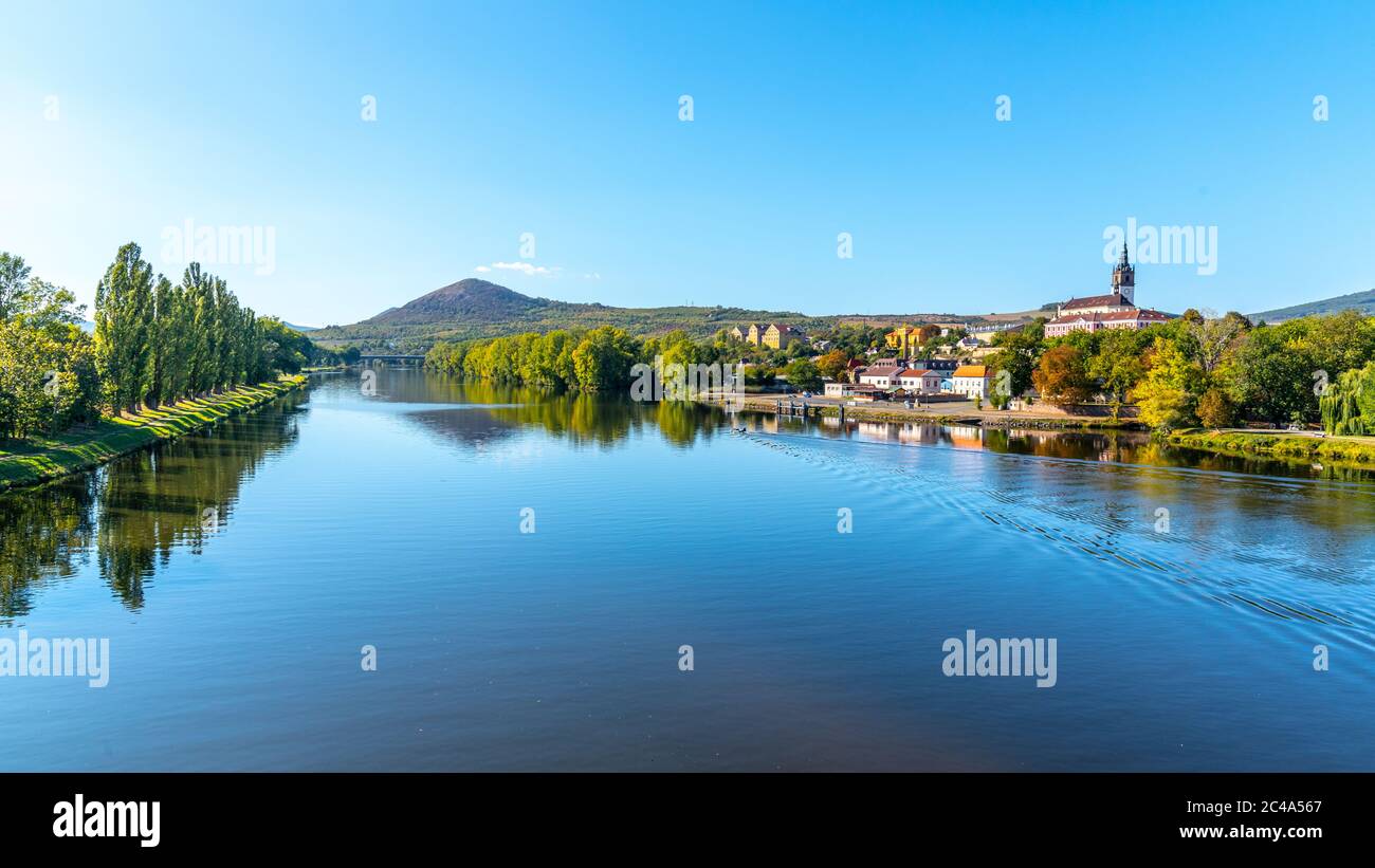 Radobyl Mountain in Ceske Stredohori, Central Bohemian Uplands. View ...