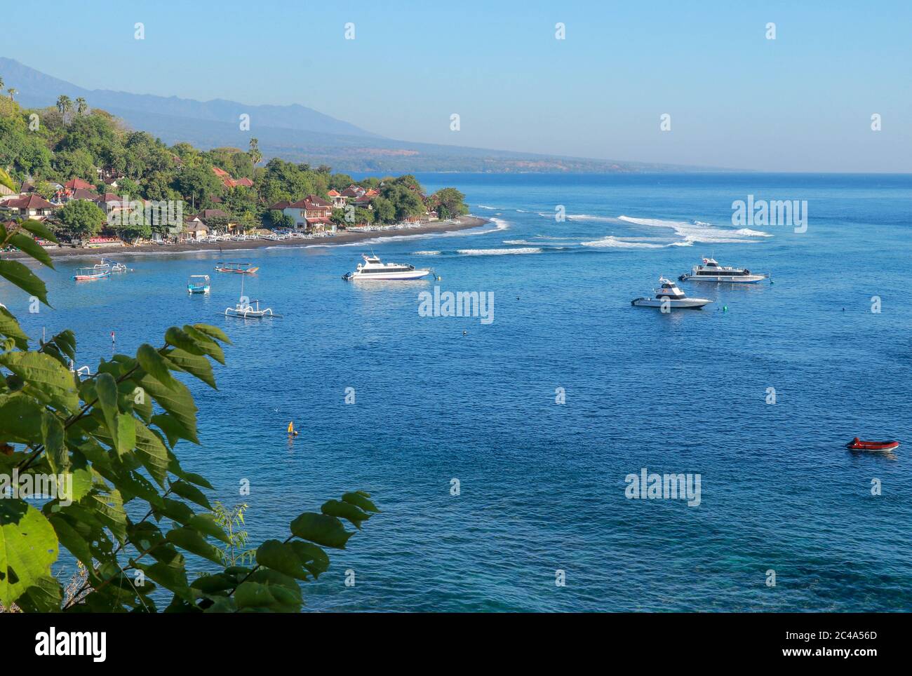 Aerial jemeluk beach volcano agung hi-res stock photography and images ...