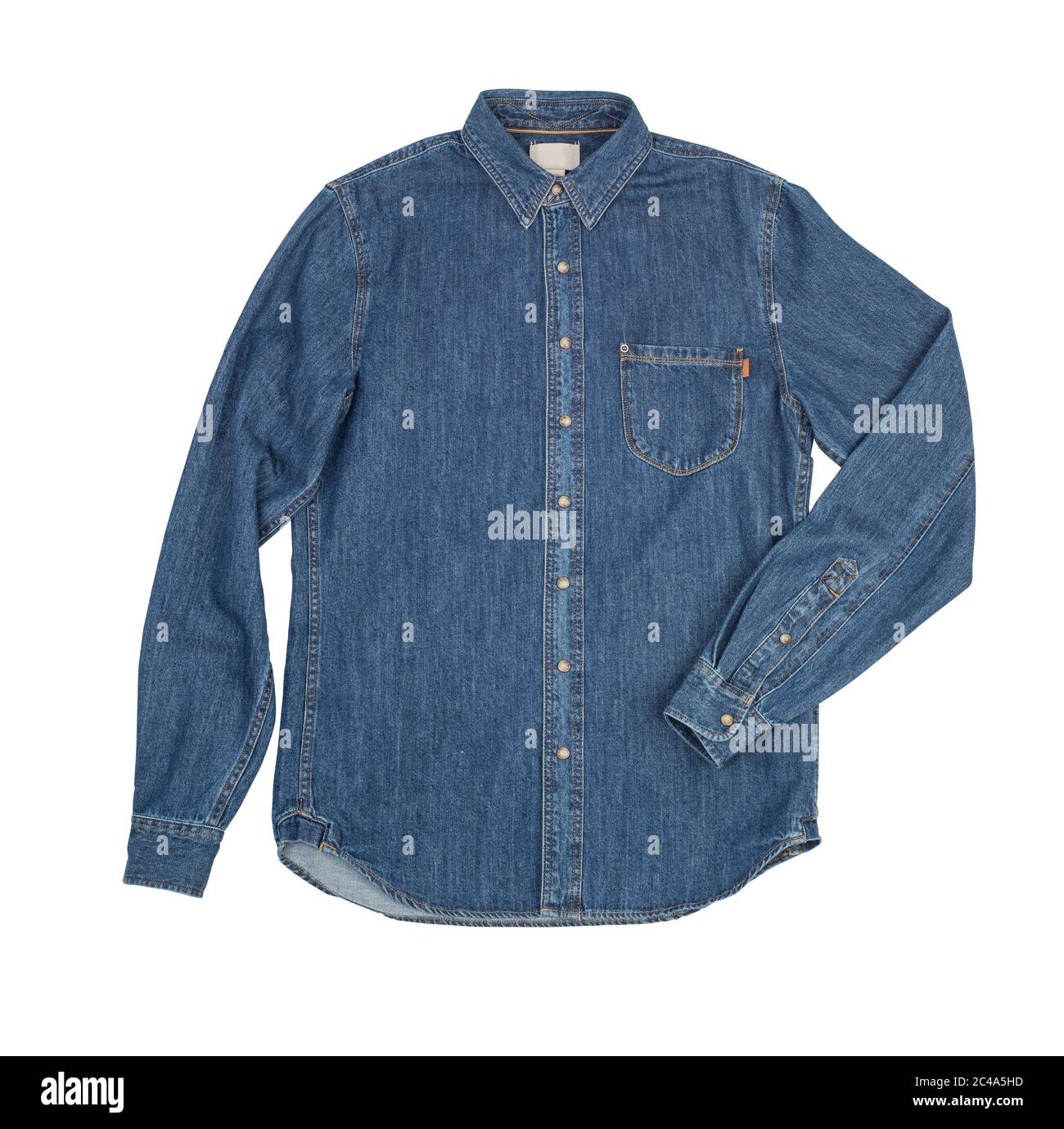 Blue jean shirt isolated on white background, Denim shirt isolated on ...