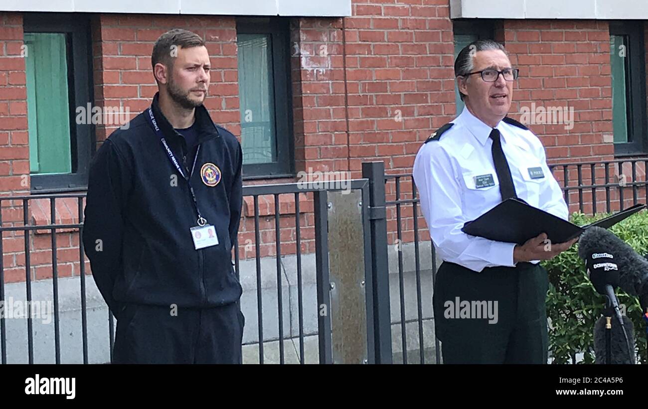 PSNI Superintendent Muir Clark (right), accompanied by Darren Harper from the Community Rescue ...