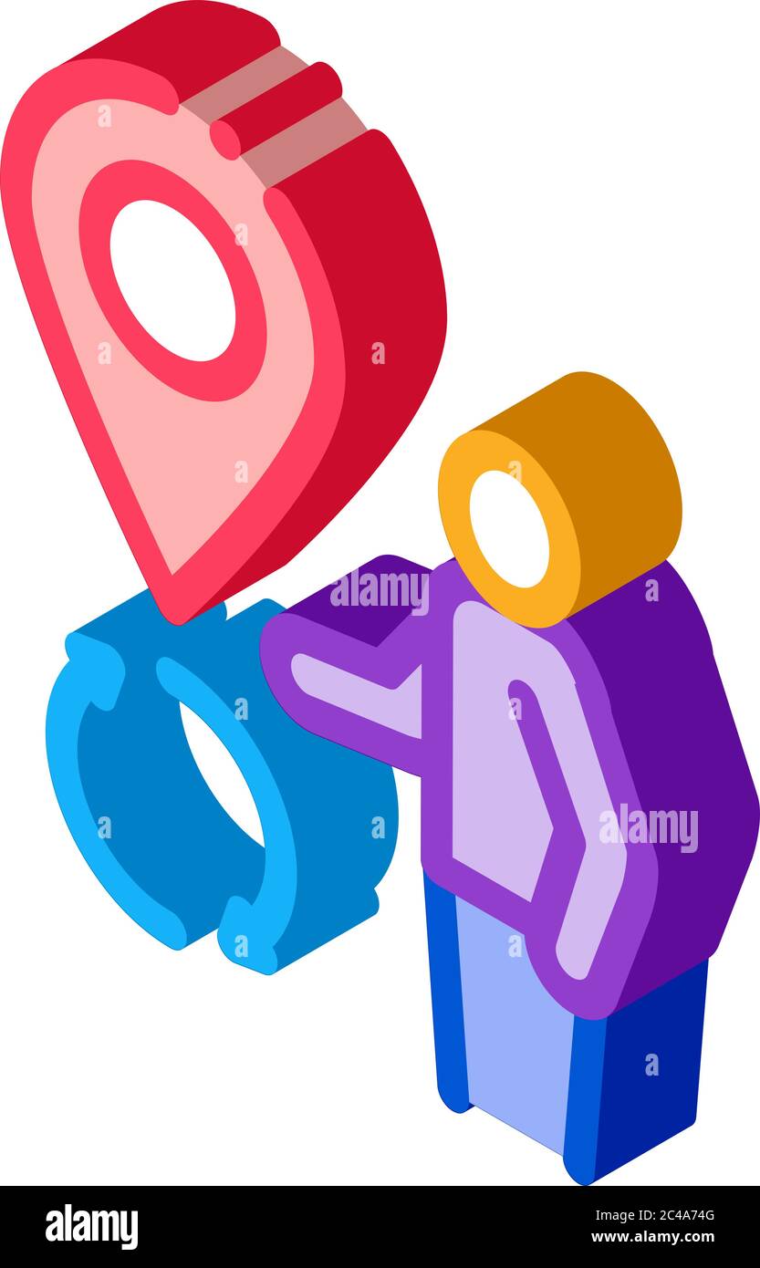 human location sign isometric icon vector illustration Stock Vector ...