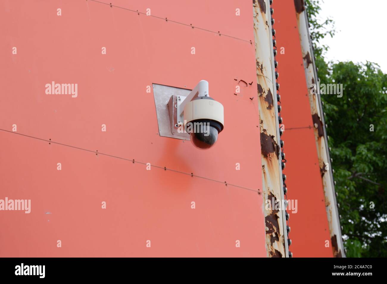 Circular close-up surveillance camera Stock Photo - Alamy