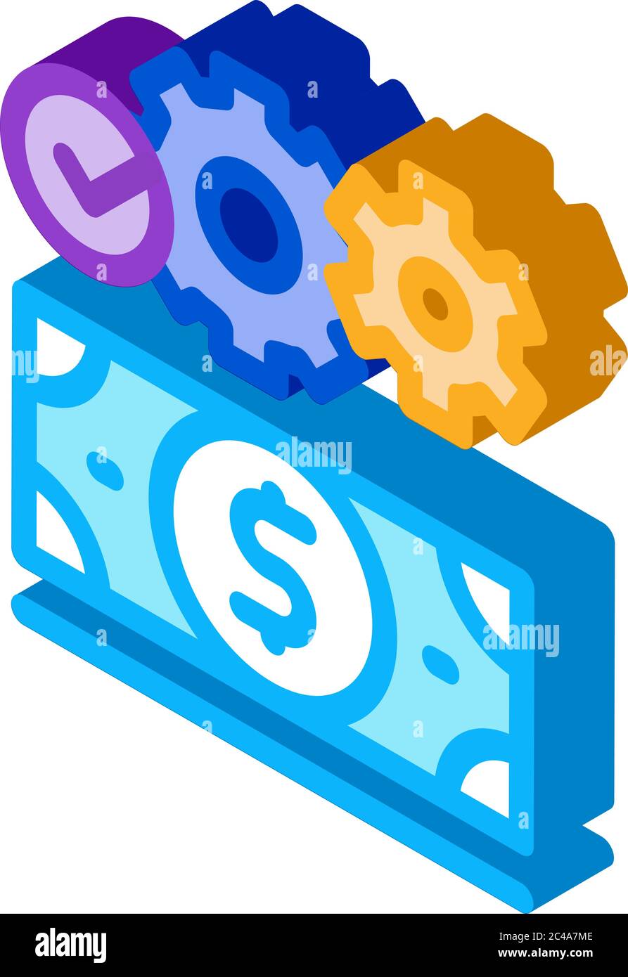 working money dollar isometric icon vector illustration Stock Vector ...
