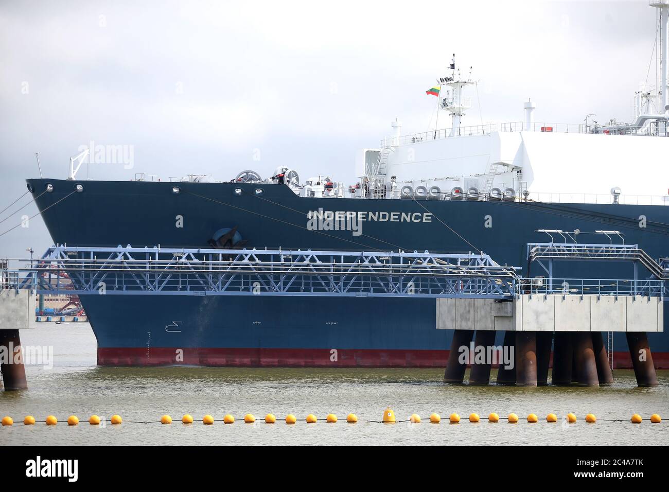 The ship Independence is a natural gas terminal in the port of Klaipeda ...