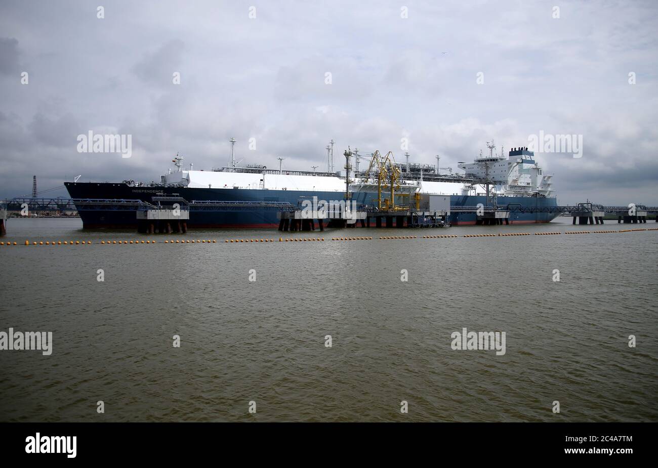 The ship Independence is a natural gas terminal in the port of Klaipeda ...