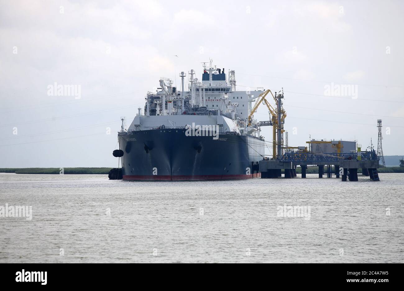 The ship Independence is a natural gas terminal in the port of Klaipeda ...