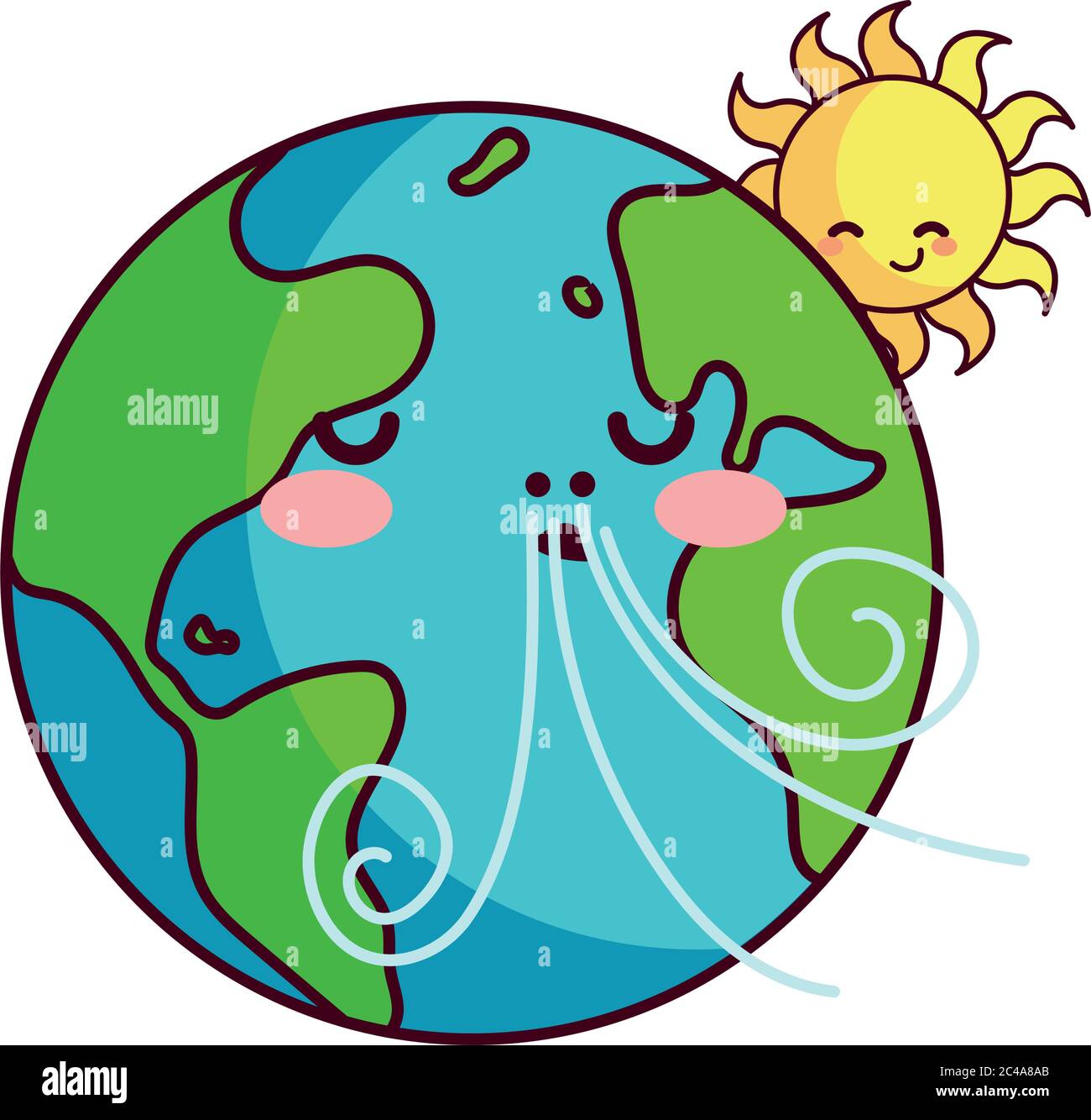 sun and earth happy accompanied vector illustration desings Stock ...