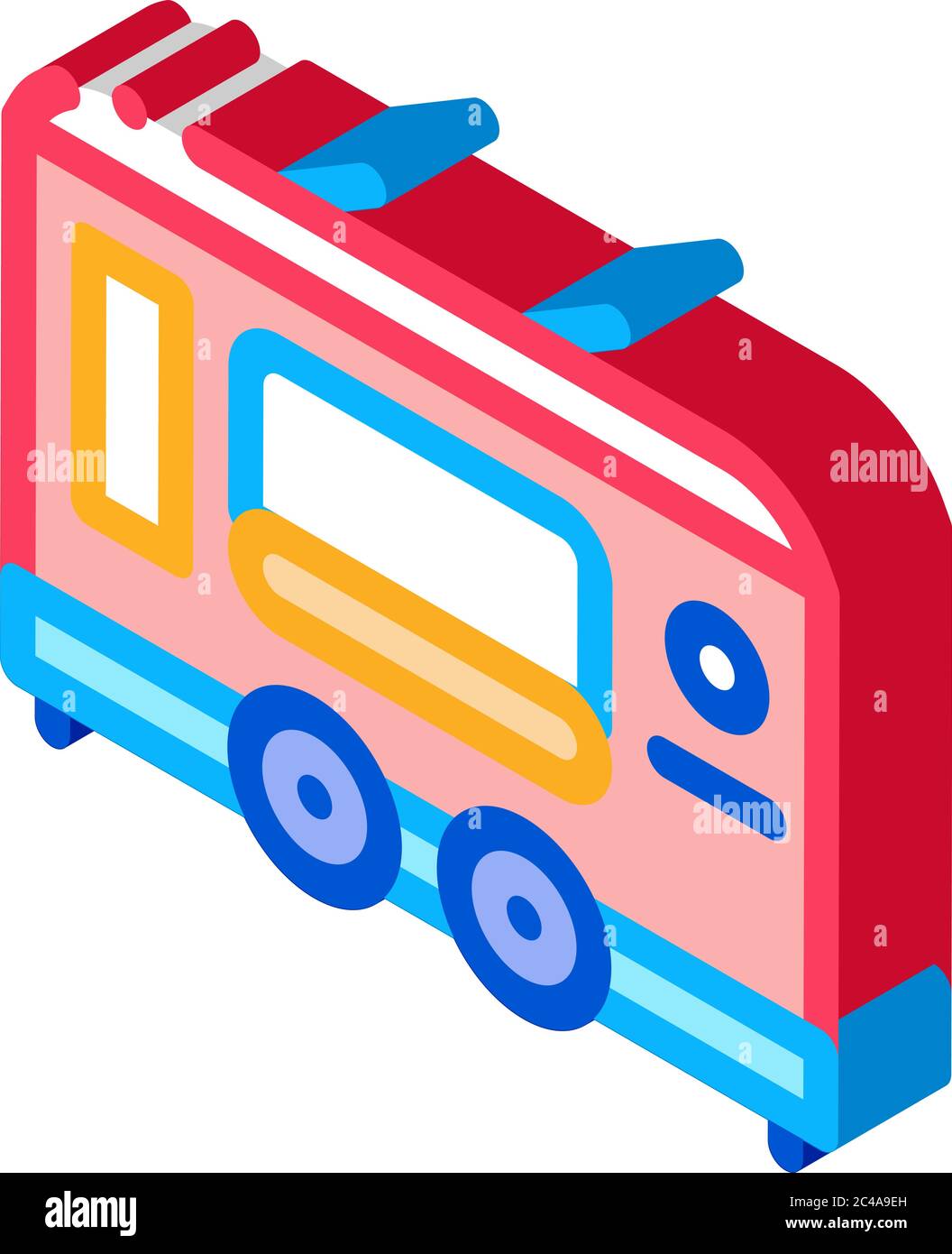 fast food trailer isometric icon vector illustration Stock Vector Image ...