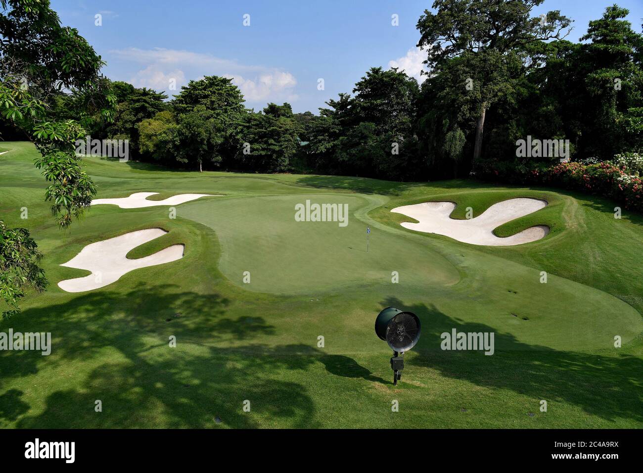 View of hole No 11 at Sentosa Golf Club (Serapong) on Sentosa Island in ...