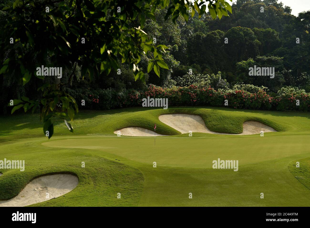 View of hole No 11 at Sentosa Golf Club (Serapong) on Sentosa Island in ...