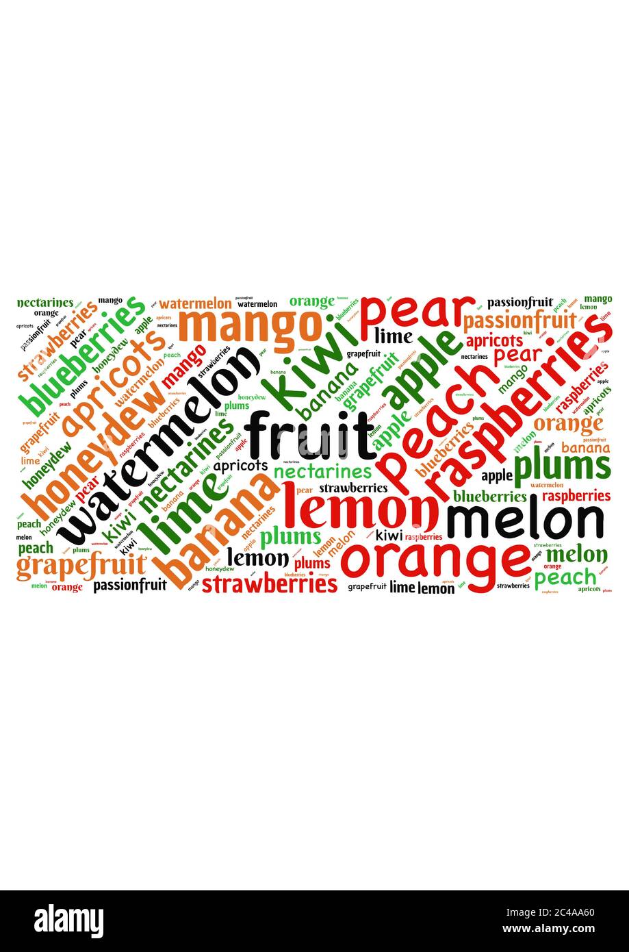 Fruit word silhouette hi-res stock photography and images - Alamy