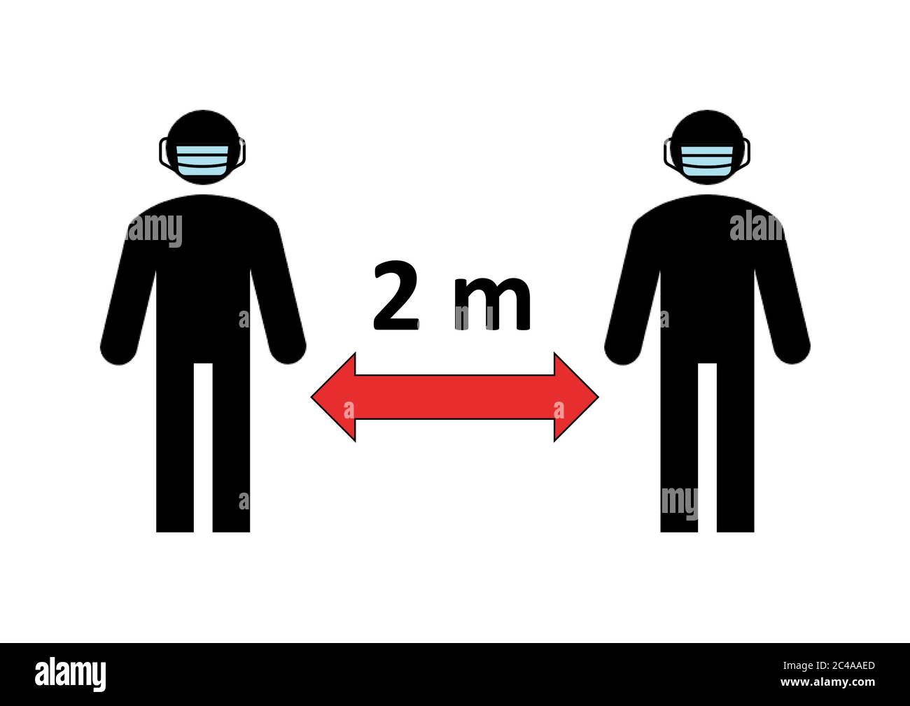 Symbol of the distance between 2 people to avoid covid-19 contagion ...