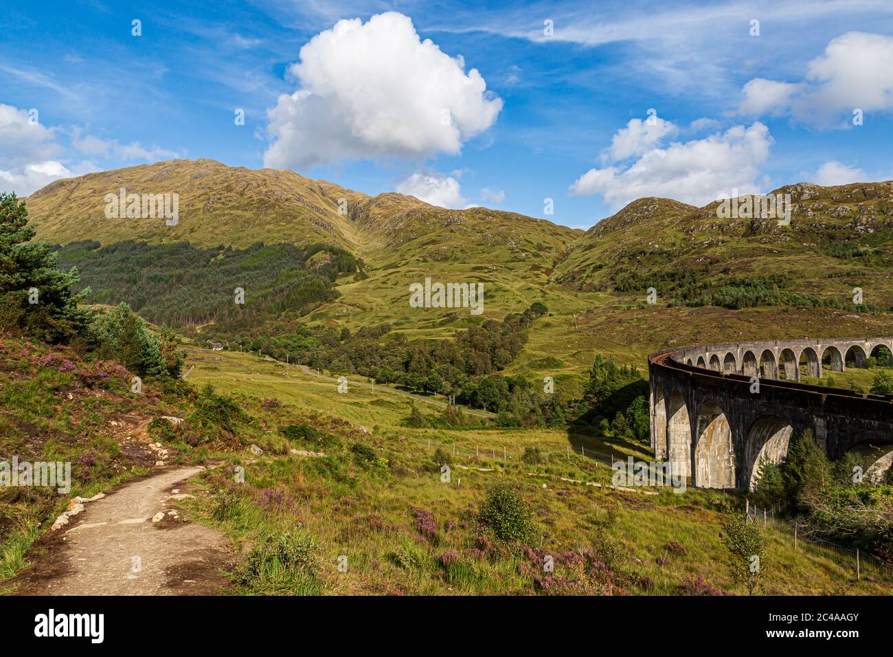 A pathway leading down to the Glenfinnan Viaduct in the Scottish ...