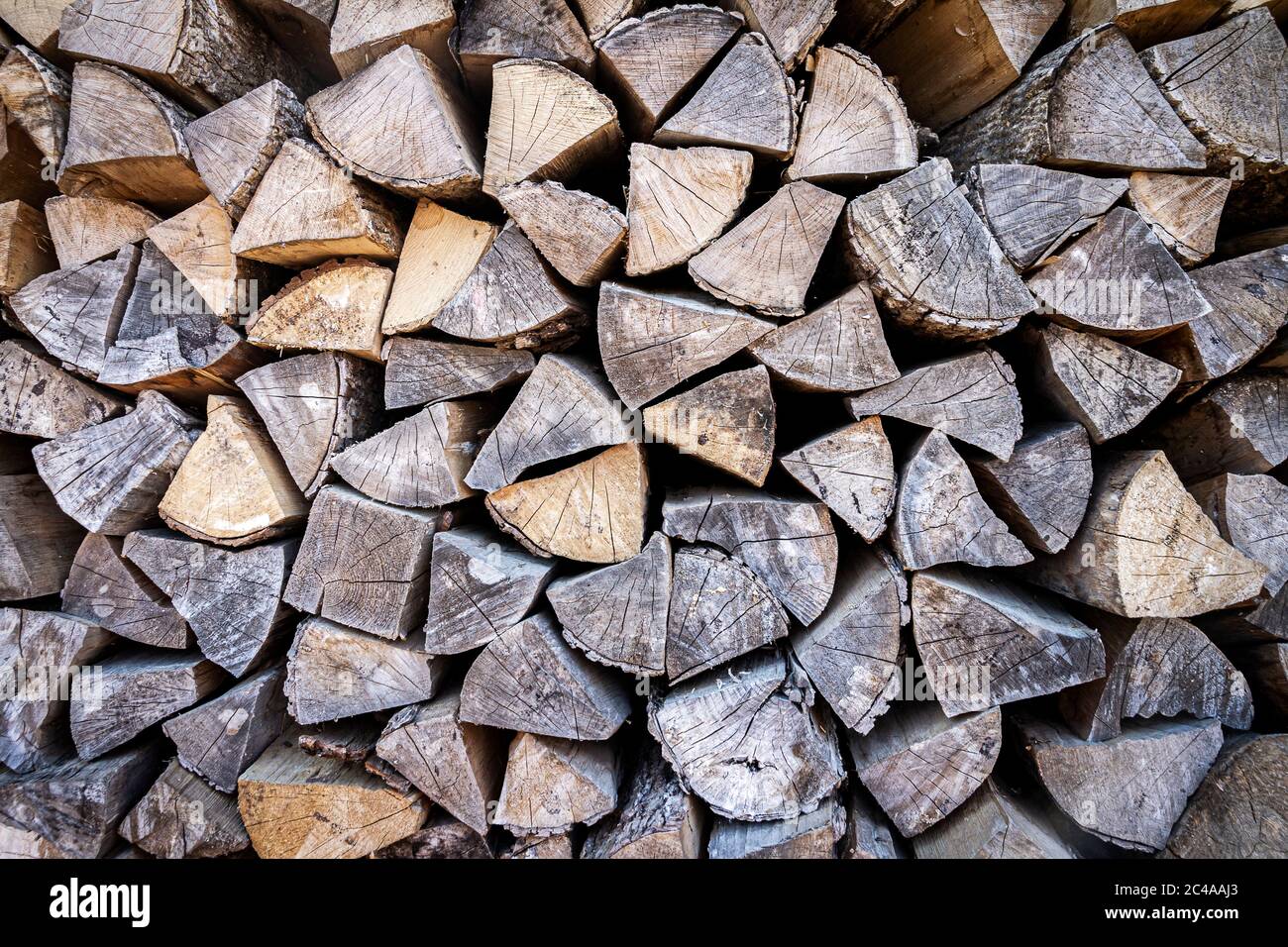 Stack of firewood. Stacked chopped birch tree firewood background ...