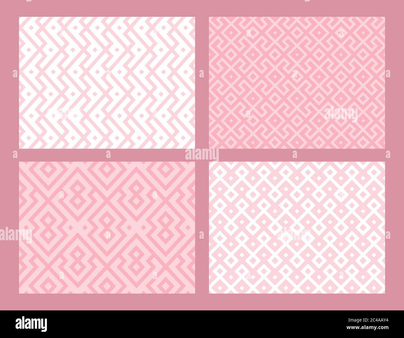 Abstract geometric seamless pattern collection. Pink color. Vector ...