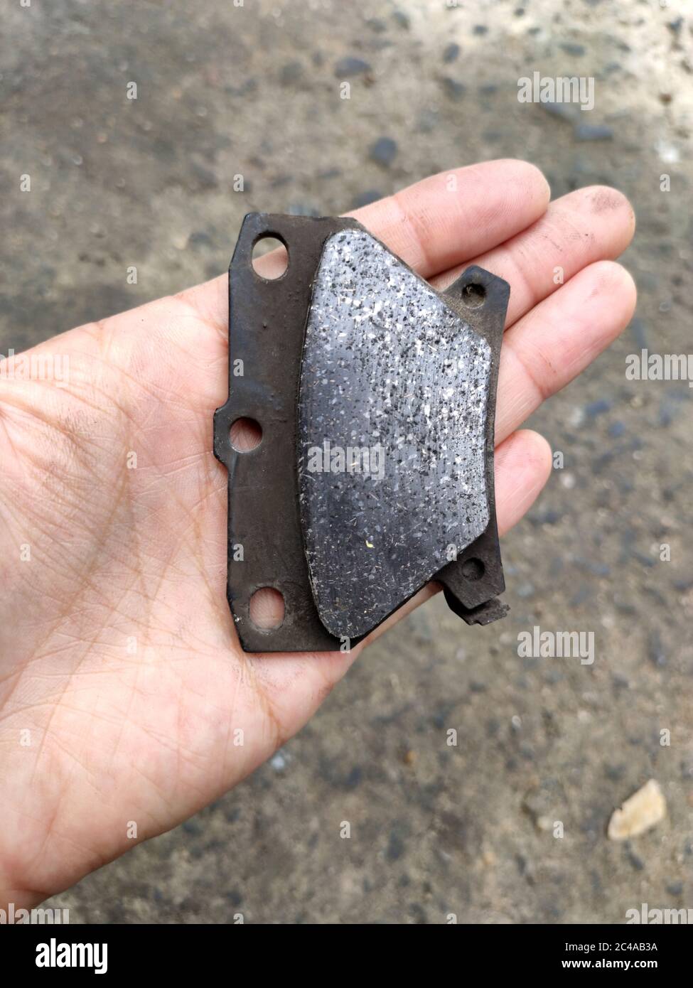 close up to brake pad in brake of the car Stock Photo - Alamy