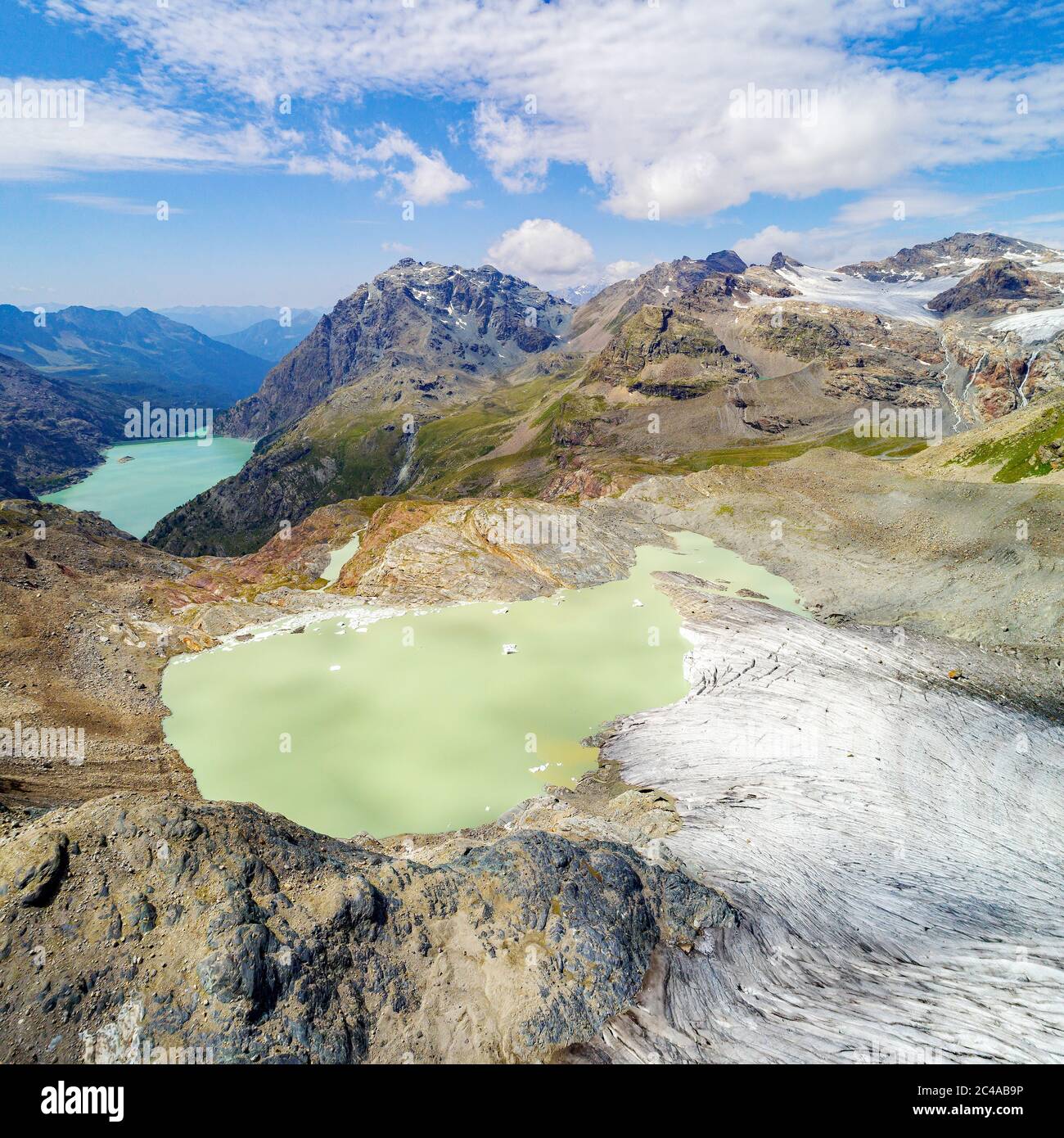 Aerial view glacial waterfall high hi-res stock photography and images ...