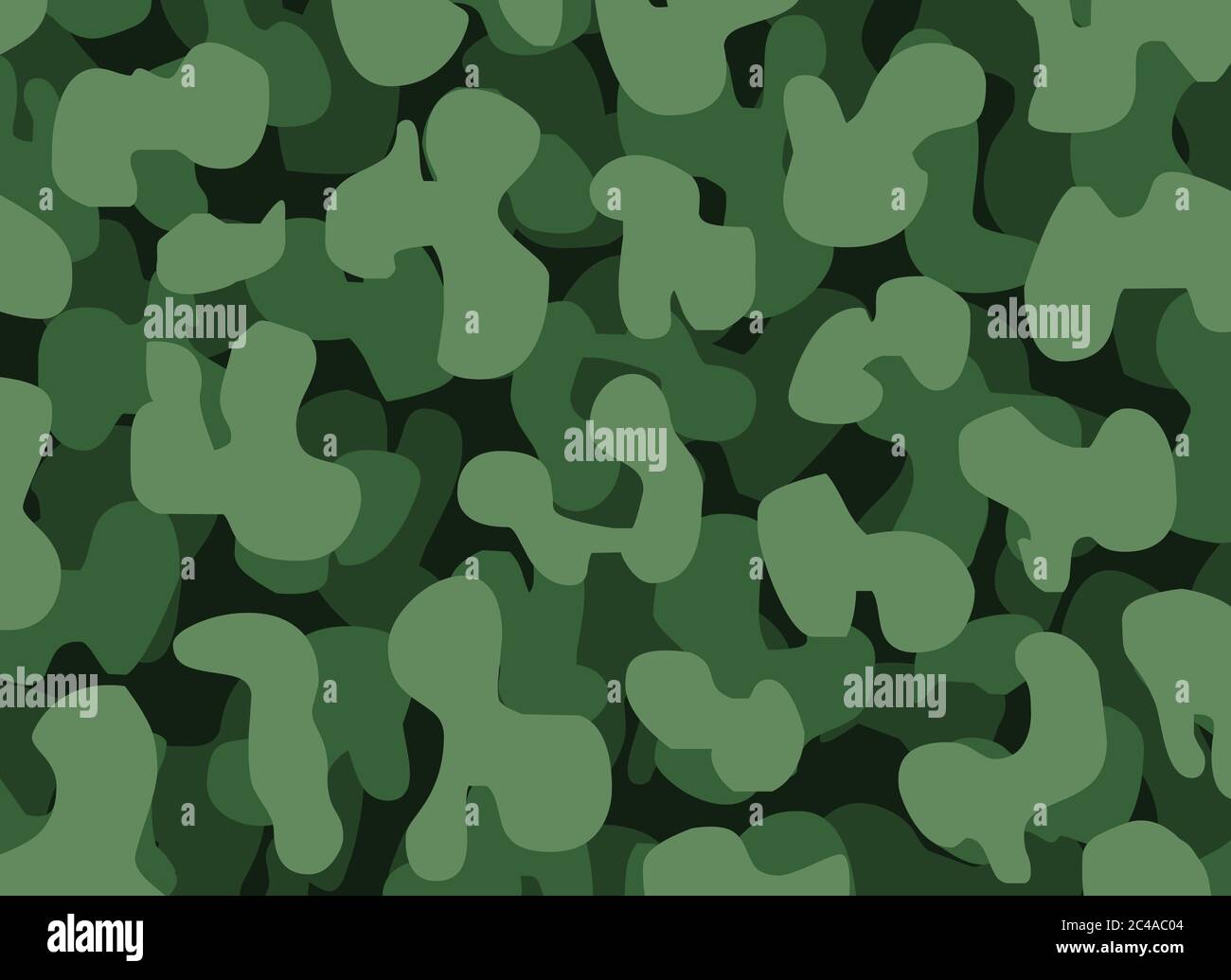 Camouflage green background textile uniform. cartoon seamless pattern ...