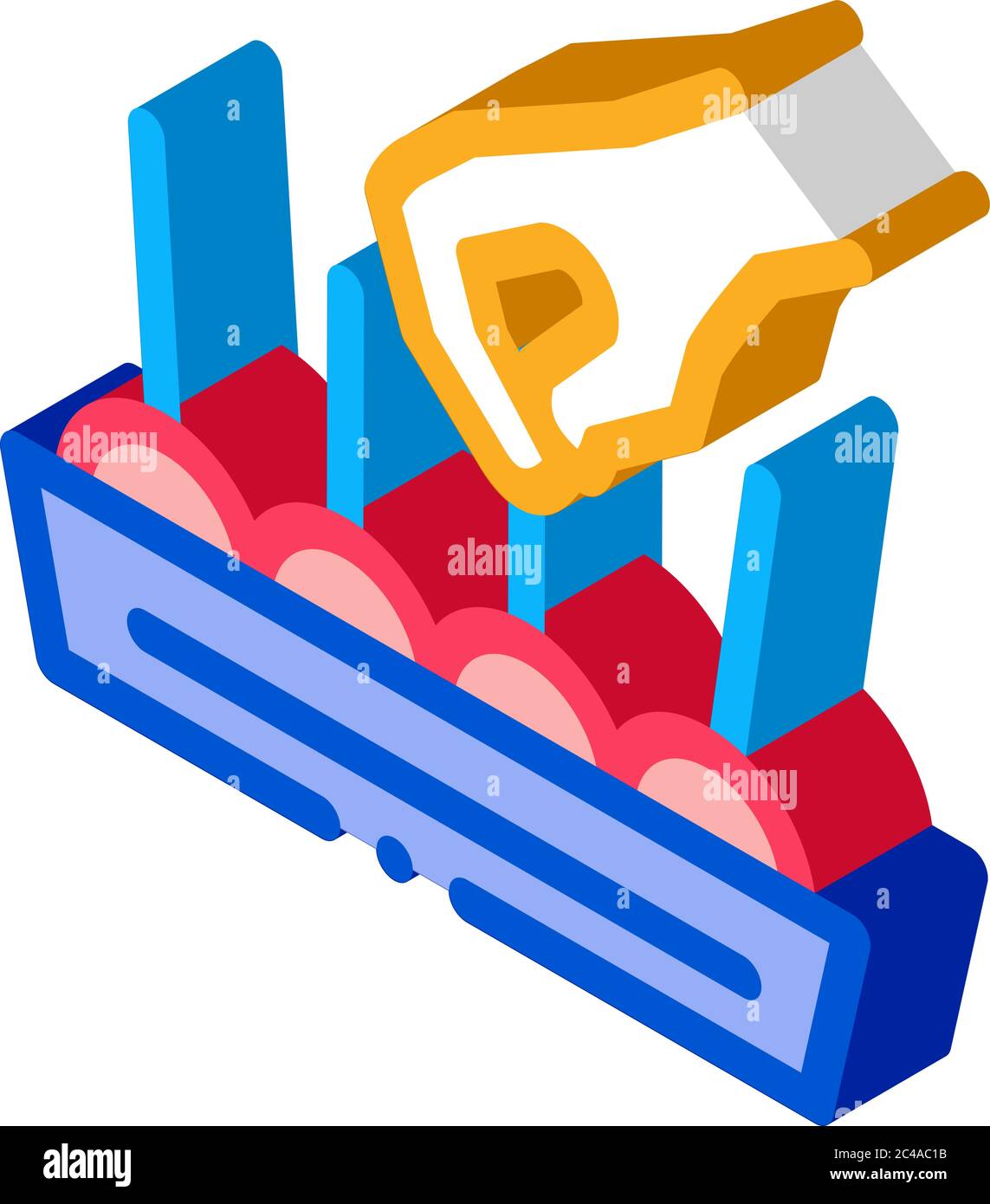 hand take food isometric icon vector illustration Stock Vector Image ...