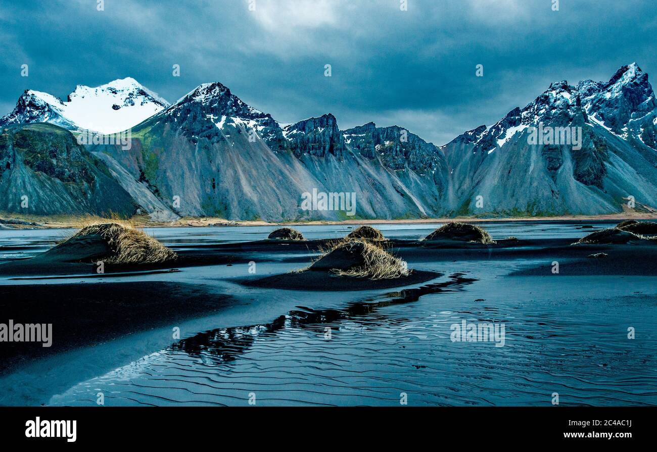 The Vestrahorn Mountain Range just east of Hofn on the south east ...