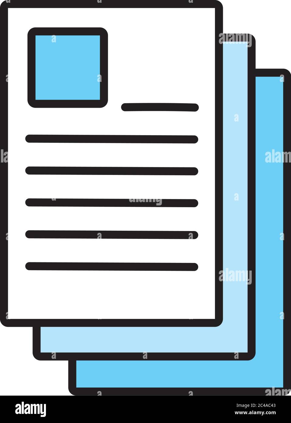 papers documents with curriculum line and fill style icon vector ...