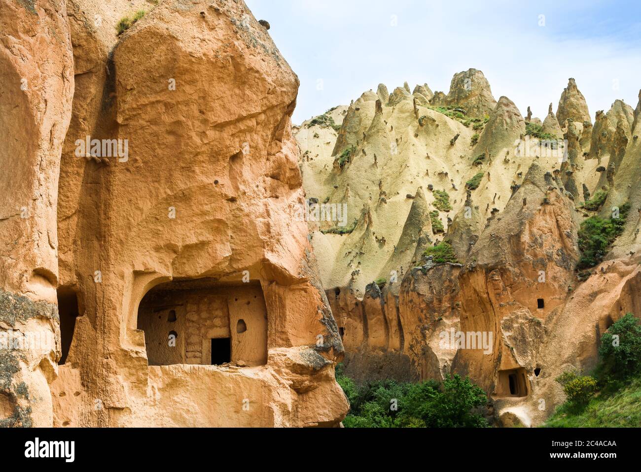 Hoodoos of Cappadocia. Tent rocks carved by wind and water through time ...