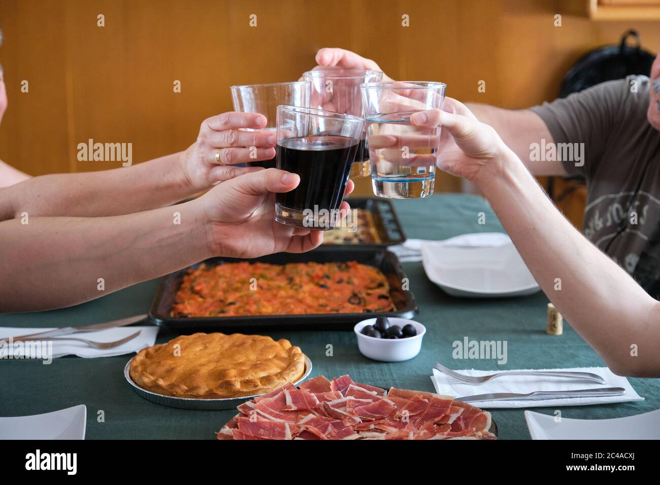 Family toasting before eating. Reunion family concept. Toast Stock ...
