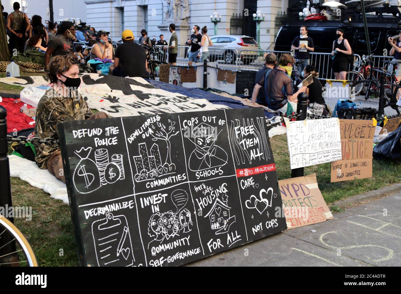 Large Crowds Occupy City Hall, New York, USA Stock Photo - Alamy
