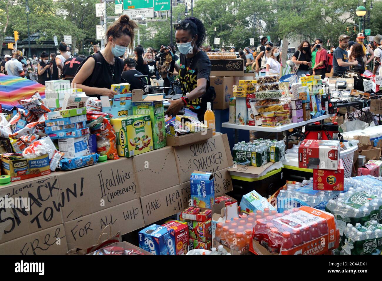 Large Crowds Occupy City Hall, New York, USA Stock Photo - Alamy