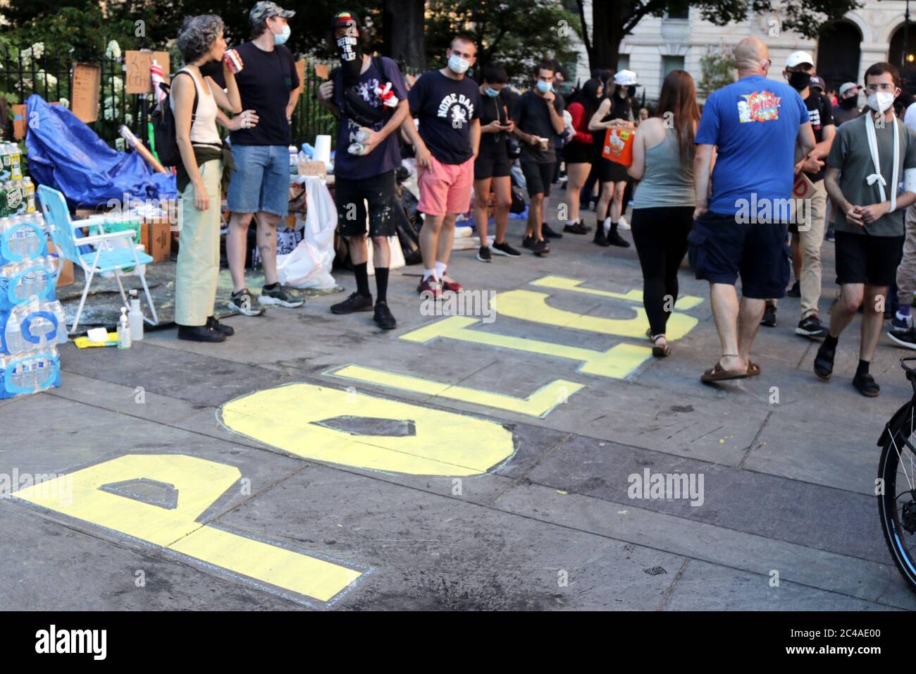 Large Crowds Occupy City Hall, New York, USA Stock Photo - Alamy