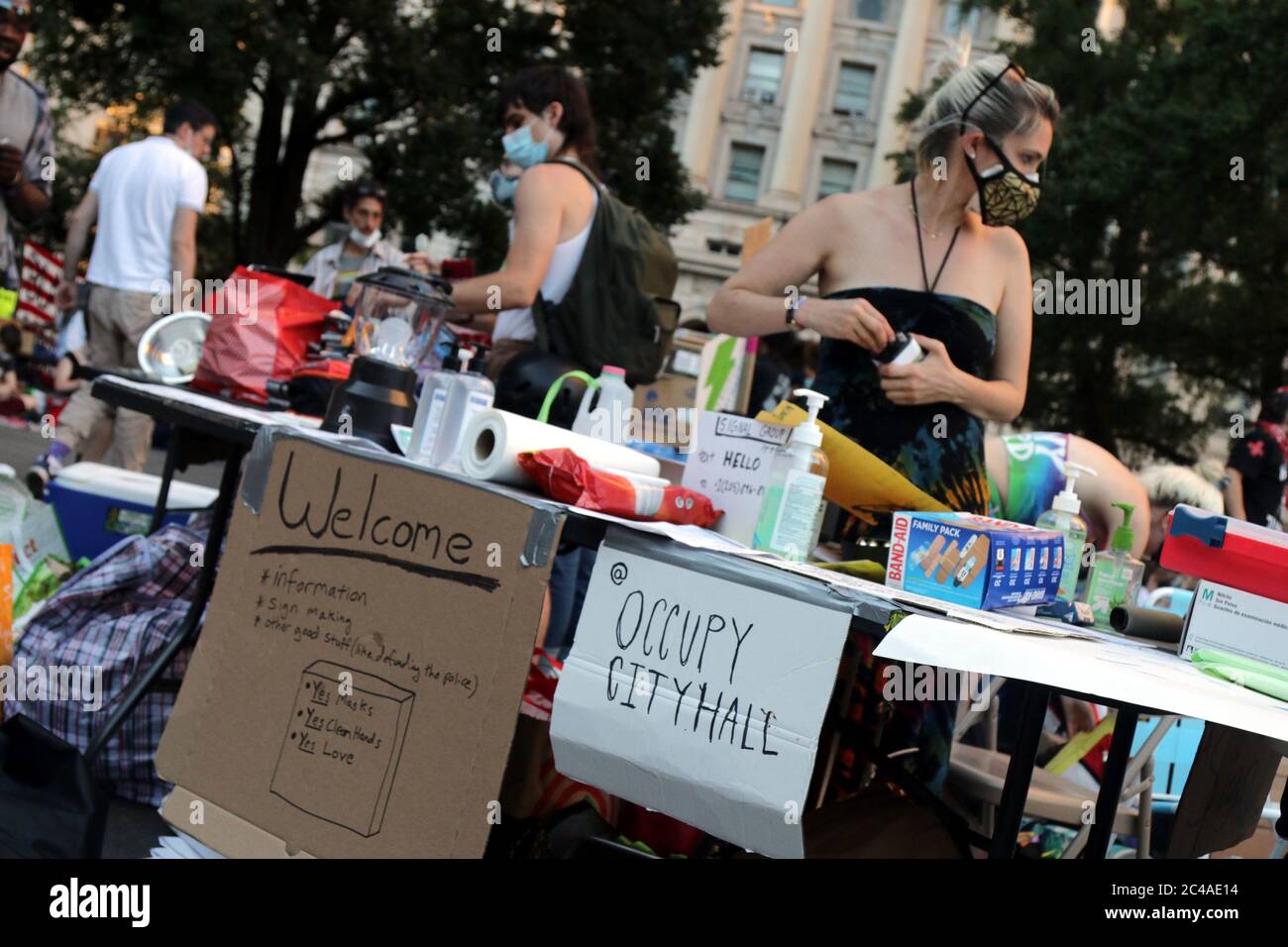 Large Crowds Occupy City Hall, New York, USA Stock Photo - Alamy