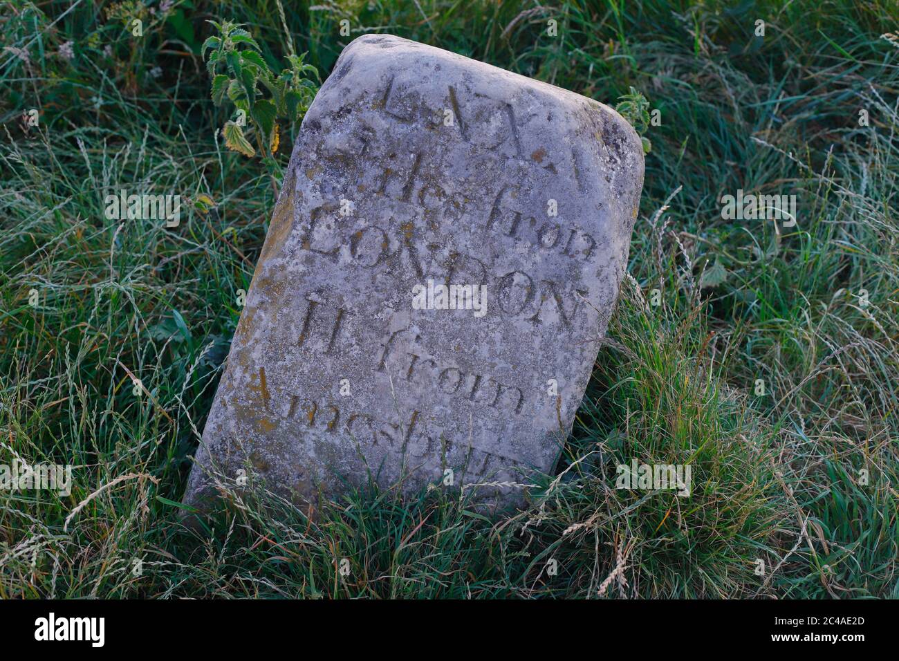 A milestone marker post at Stonehenge, that was relocated away from the ...