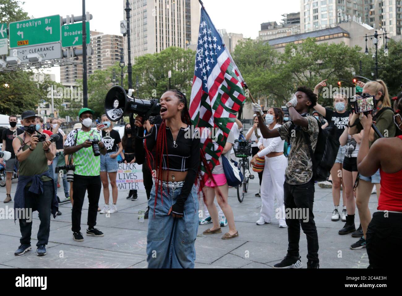 Large Crowds Occupy City Hall, New York, USA Stock Photo - Alamy