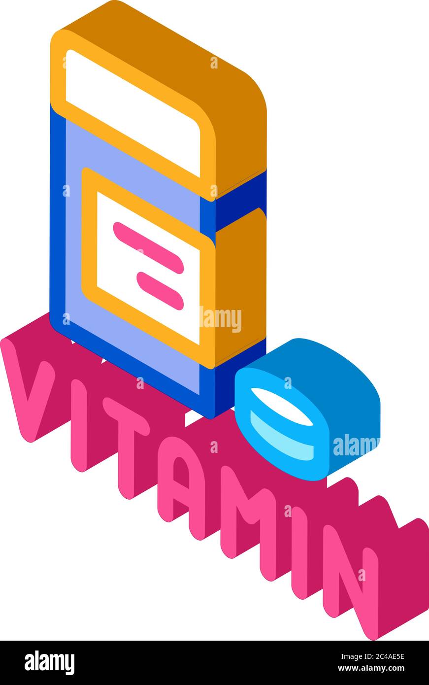 vitamin pills package isometric icon vector illustration Stock Vector ...
