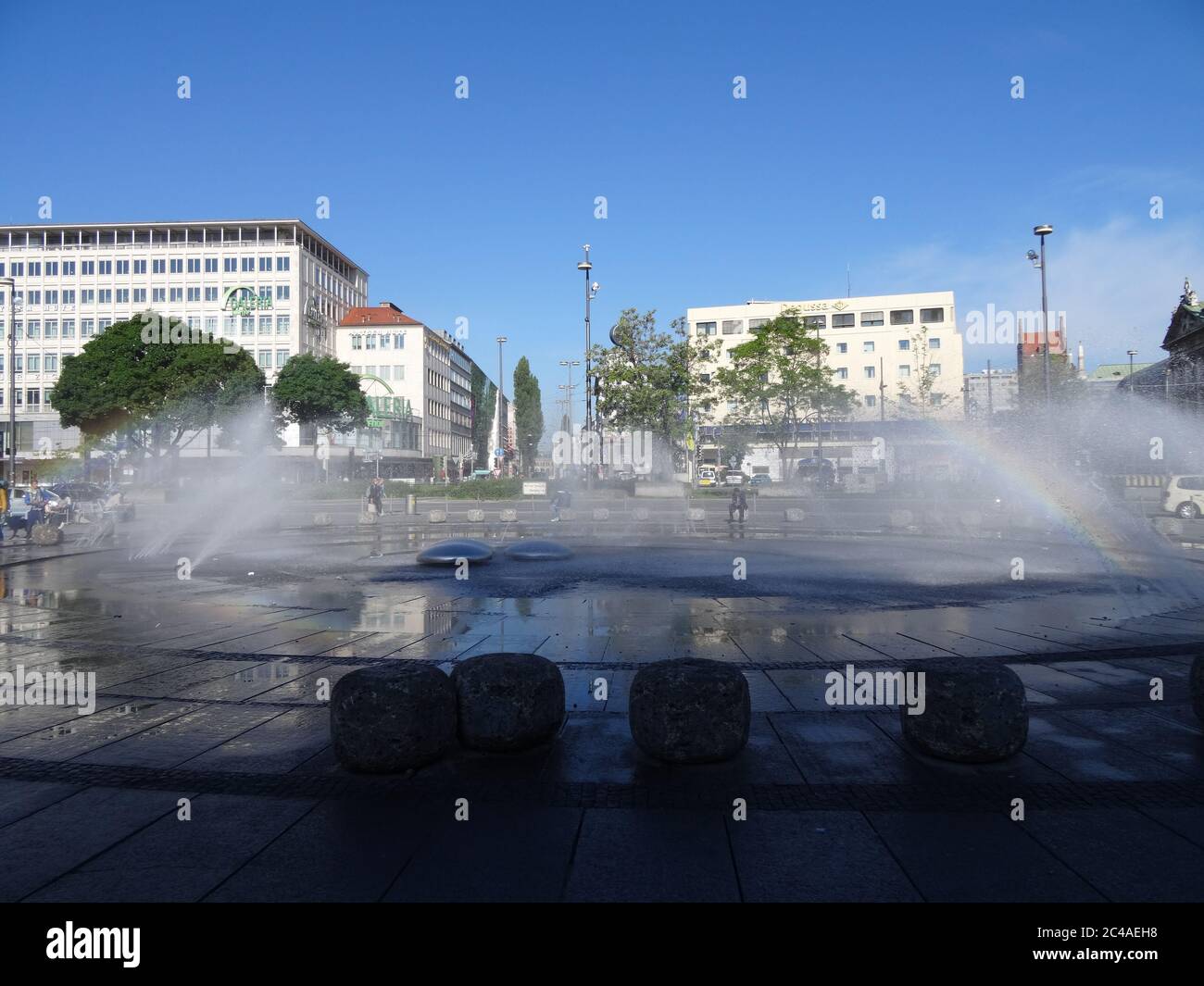 The beautiful German city of Munich. Wonderful buildings, main square ...